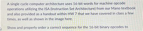 a single cycle computer architecture uses 16 bit