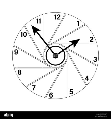Clock With Arrows Black And White Clock Circular Numeric Design Time Vector Symbol Stock