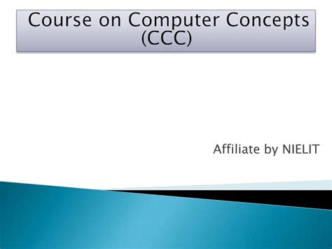 Course On Computer Concepts CCC Pptx