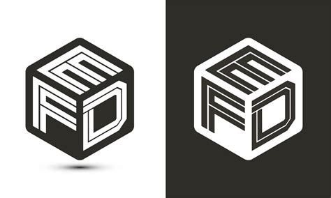 Efd Letter Logo Design With Illustrator Cube Logo Vector Logo Modern