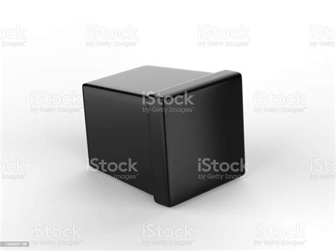 고립 된 흰색 배경에 검은 아이스크림 욕조 모형 플라스틱 상자의 현실적인 렌더링 3d 일러스트 0명에 대한 스톡 사진 및 기타 이미지 Istock