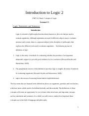 UNIT 1 Lessons 1 6 Basic Concepts Of Logic Introduction To Logic 2 UNIT 1 Basic Concepts Of