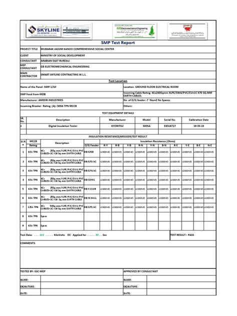 Smp Test Report Pdf