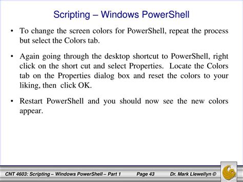 Ppt Cnt 4603 System Administration Spring 2012 Scripting Windows