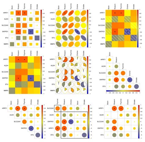 使用corrplot绘制行、列不同，且带有p值显著性标注的相关系数图 哔哩哔哩