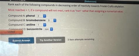 Solved Rank each of the following compounds in decreasing | Chegg.com