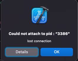Ios Xcode Could Not Attach To Pid Lost Connection Stack Overflow