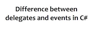 Difference Between Delegates And Events In C