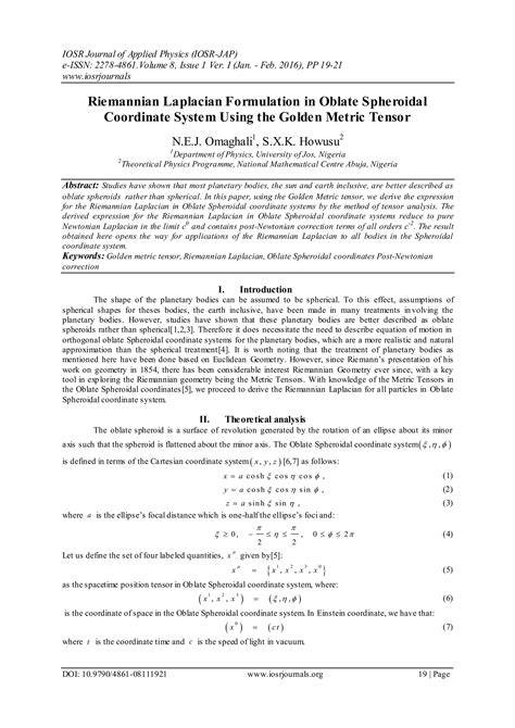 Riemannian Laplacian Formulation In Oblate Spheroidal Coordinate System Using The Golden Metric