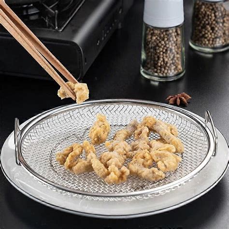 22cm Kitchen Oil Strainer Stainless Steel Frying Oil Strainer Pan Fine