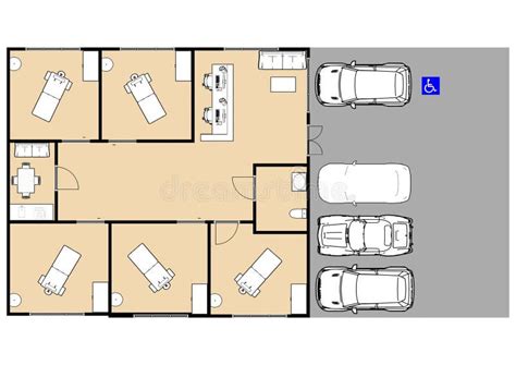 Spa Wellness Center Salon Floor Planmassage Center Top View Stock
