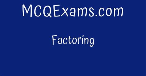 Factoring