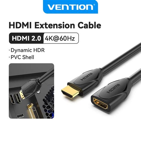 Vention Hdmi Extension Cable K Hz Hdmi Compatible Hdmi Male To Female Extender Cable For Hd