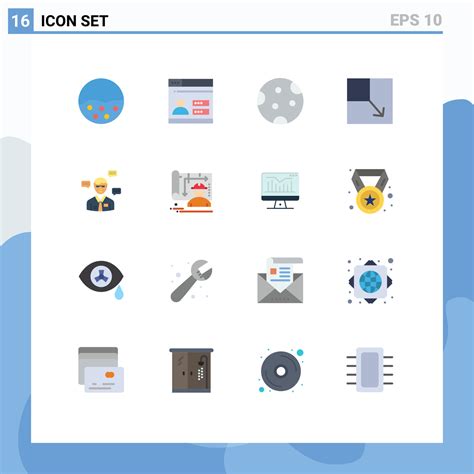 Set Of 16 Modern Ui Icons Symbols Signs For Man Layout Security Expand Sleep Editable Pack Of