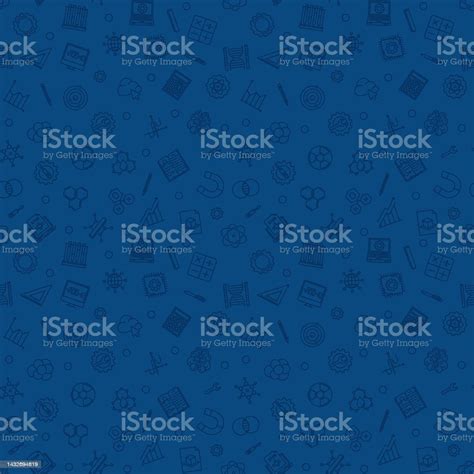 Stem Vector Concept Blue Seamless Pattern Or Background Stock