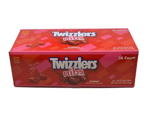 Twizzlers Nibs Red Licorice Bites 36 Box Candy Favorites