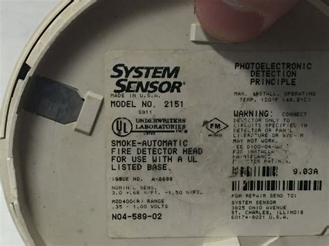 System Sensor 2151 Firealarms Tv Jjinc24 U8ol0 S Fire Alarm
