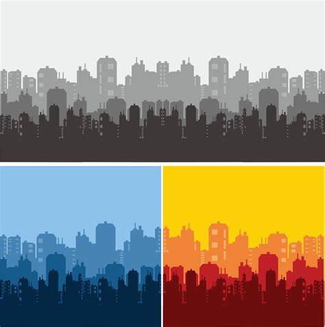 Ciudad Edificio Silueta Vector Imagen Ilustraciones 21654935 Vector En