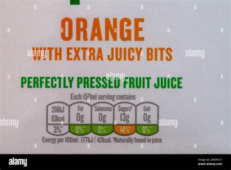 Nutritional Information Traffic Lights System Labelling Colour Coded Label Information On Carton