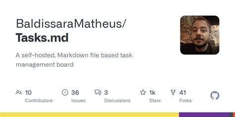 Github Baldissaramatheus Tasks Md A Self Hosted Markdown File Based Task Management Board