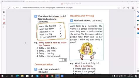 Спотлайт 4 класс, упр.4 стр.39 What does Betty have to do - YouTube