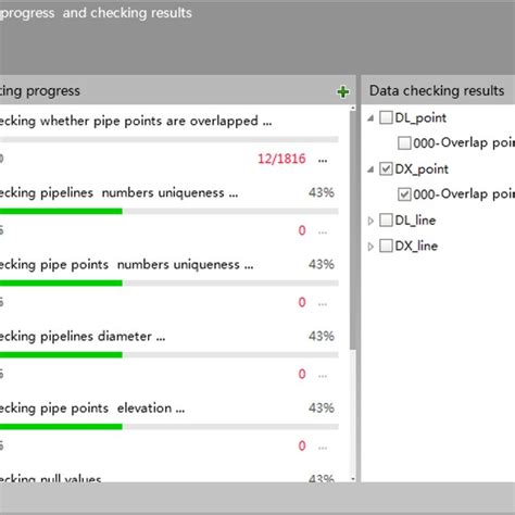 displaying progress and results of the data checking download