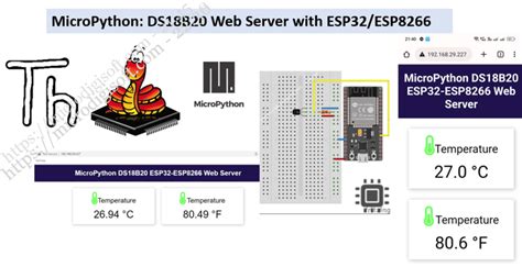 MicroPython DS18B20 Webserver With ESP32