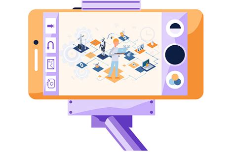 스마트 폰 및 디지털 회로 데이터 라인 기술 정보 체인이있는 삼각대 사물 인터넷 그래픽 사용자 인터페이스에 대한 스톡 벡터 아트 및 기타 이미지 그래픽 사용자 인터페이스