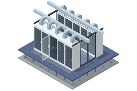 Isometric Network Computing Technologies Digital Space Data Storage Stock Illustration