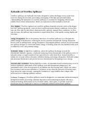 Exploring Hydraulics Of Overflow Spillways Design And Course Hero