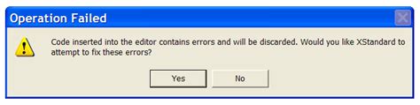 Xstandard Knowledge Base I Get The Error Message Code Inserted Into
