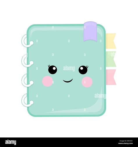 Girl Diary Isolated On White Background Cute Vector Illustration Of A School Notebook For