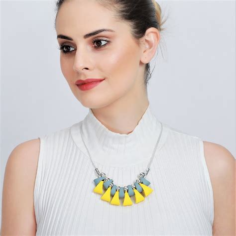 Yellow Bib Necklace Etsy