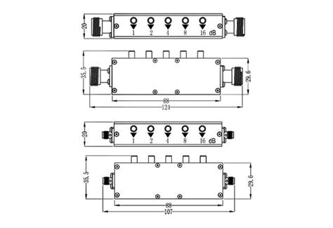 rf variable attenuator 30db 5w variable attenuator 30db 2w variable