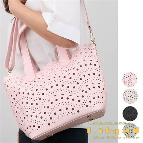 72 85 러블리 펀칭핸드백 쇼퍼백 크로스백 데일리가방 학생크로스백 에이블리