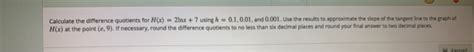 Solved Calculate The Difference Quotients For H X 2lnx