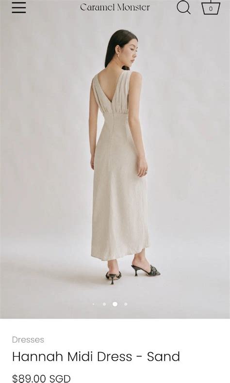 Caramel Monster Hannah Midi Dress Sand Womens Fashion Dresses