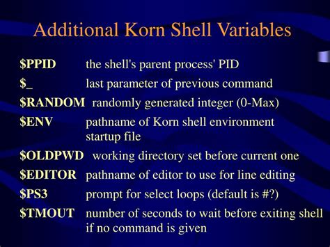 PPT The Korn Shell Ksh PowerPoint Presentation Free Download ID