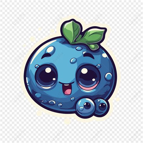 Blueberries Moji Character Illustration Concept Vector Clipart Characters Sticker Png Free