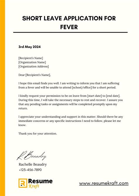 Effective Leave Application For Fever Sample Letters And Tips 2025
