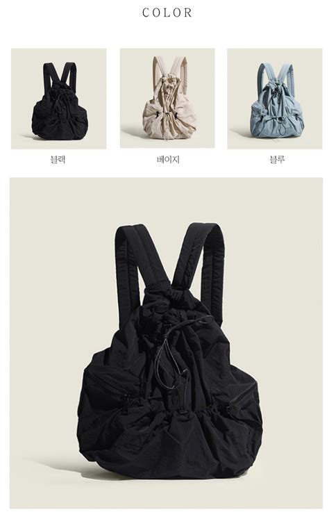 스트링 백팩 나일론 데일리 가벼운 편안한 가방