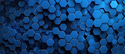 Abstract Blue Hexagon Pattern Premium Ai Generated Image