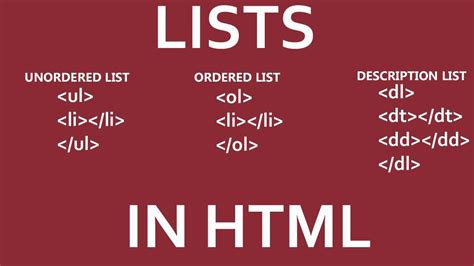 Html Lists