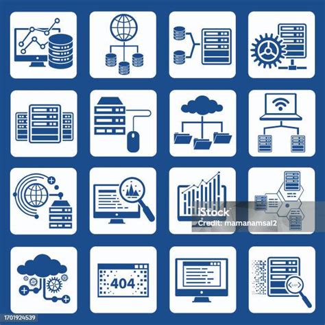 데이터베이스 및 네트워크 벡터 아이콘 세트 0명에 대한 스톡 벡터 아트 및 기타 이미지 0명 네트워크 보안 네트워크 서버
