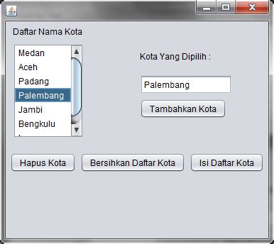 Program Sederhana Dengan JList