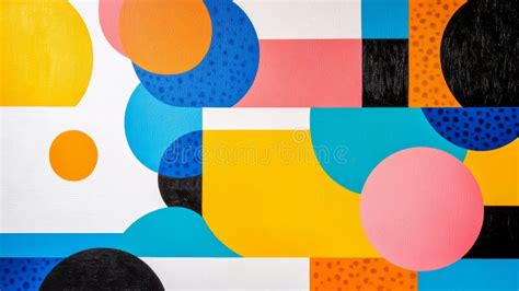 Colorful Geometric Abstract Art A Vibrant Abstract Artwork Featuring Bold Shapes And Colors