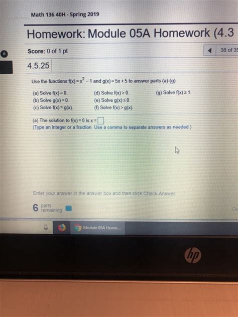 Solved Math 136 40h Spring 2019 Homework Module 05a