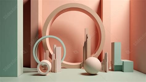 Geometric Forms Scene A Futuristic Rendered World Of Clean Simplistic Shapes Powerpoint