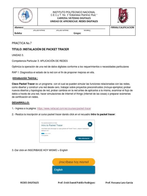 Practica 7 Packet Tracer Pdf Informática Redes De Computadoras