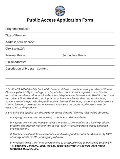 Fillable Online Public Access Application Fax Email Print Pdffiller